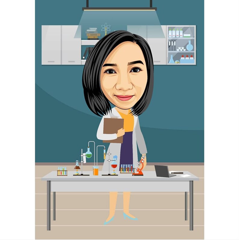 Custom Doctor Gift Caricature Drawing for Frontliner: | Etsy