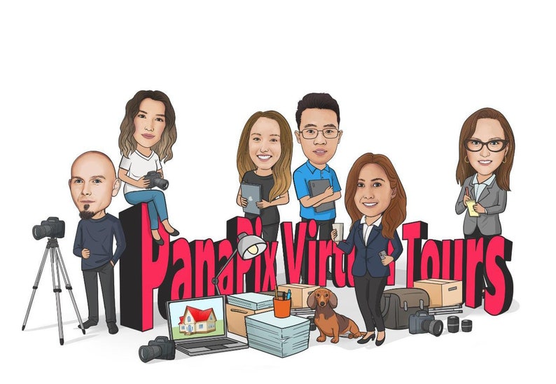 Digital Caricature Drawing Caricaturing Group 6 People Drawing - Etsy