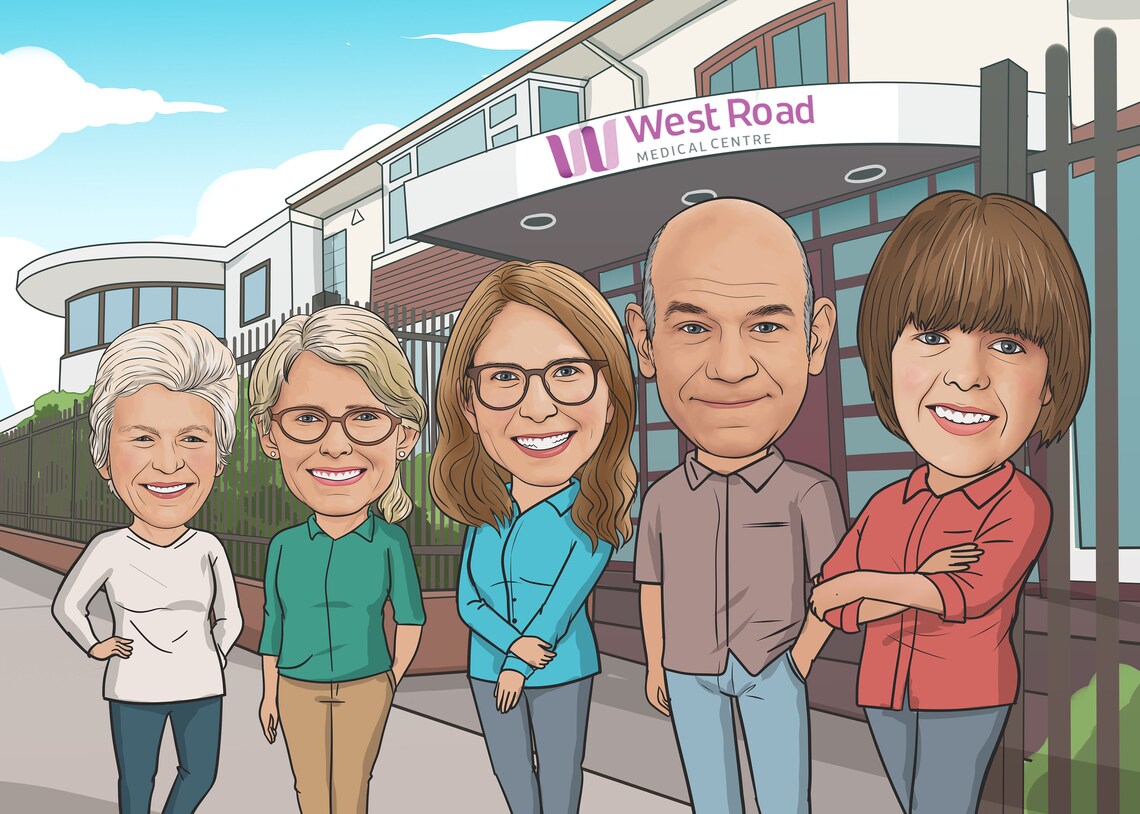 8 People Group Caricature Drawing from Photo : Perfect Gift | Etsy