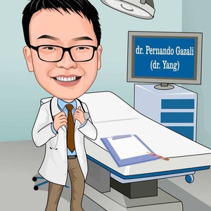 Custom Doctor Gift, Caricature Drawing for Frontliner: Personalized ...