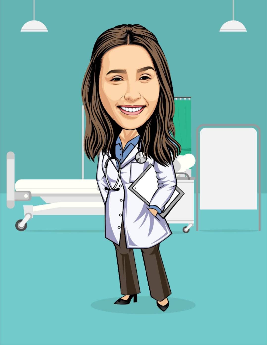 Custom Doctor Gift Caricature Drawing for Frontliner: | Etsy