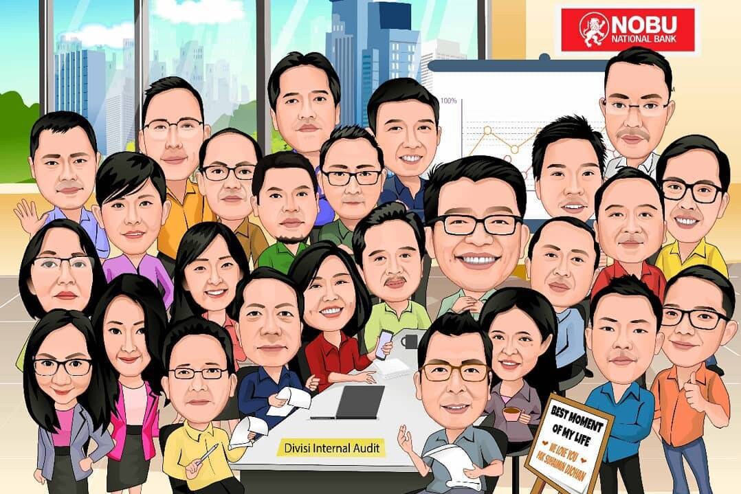 Custom 5-25 People Custom Caricature Retirement Group - Etsy