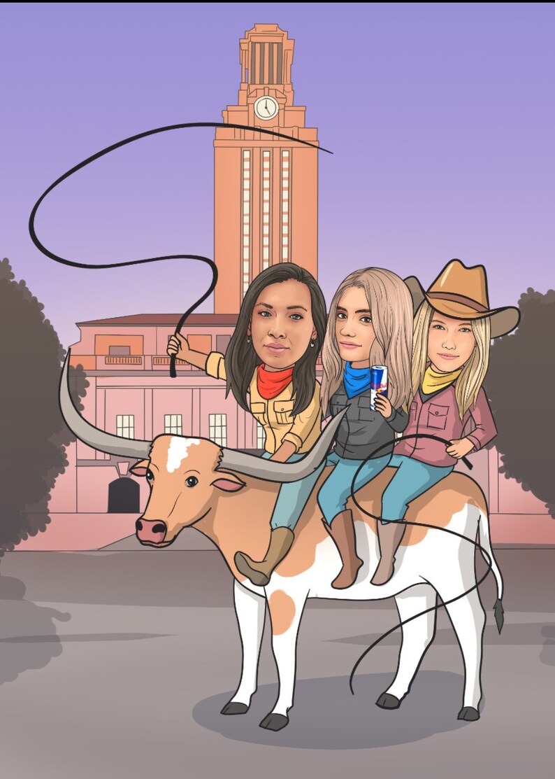 8 People Group Caricature Drawing From Photo : Perfect Gift - Etsy