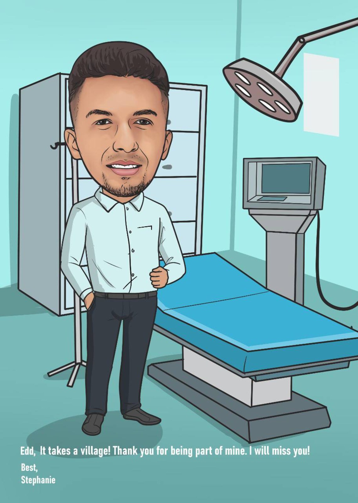 Custom Doctor Gift Caricature Drawing for Frontliner: | Etsy