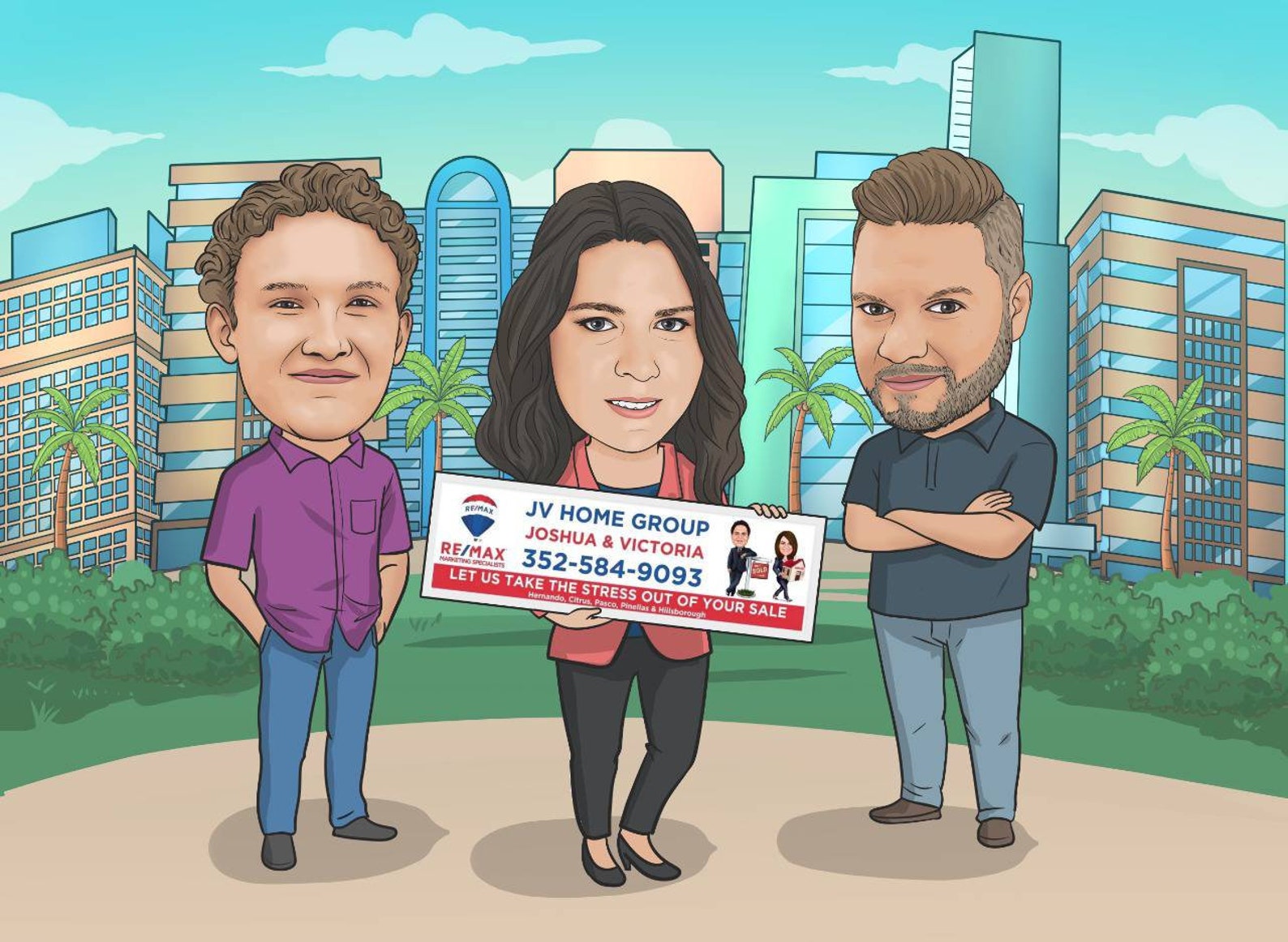 6 People Custom Group Caricature Drawing Custom Drawing From - Etsy