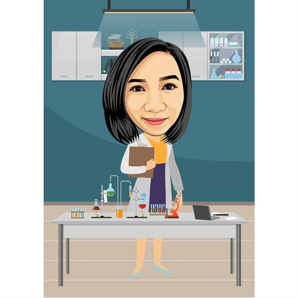 Drawing Doctor Cartoon Portrait Caricature Drawing : - Etsy