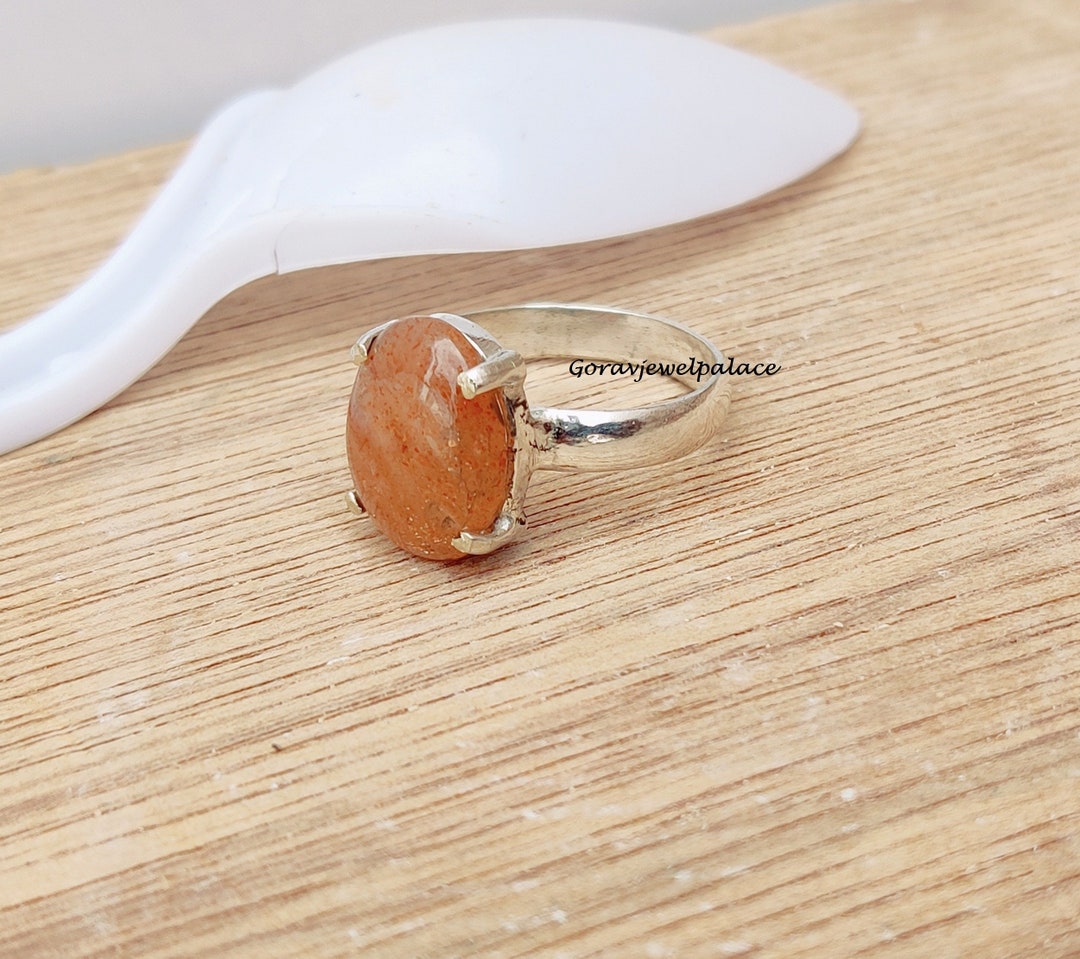 Sunstone Ring, 925 Silver Ring, Simple Band Ring,handmade Ring, Boho ...