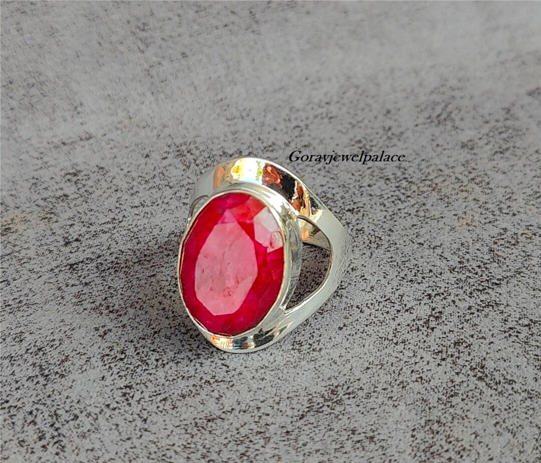 Ruby Ring, Handmade Ring for Her, 925 Sterling Silver Ring, Designer ...