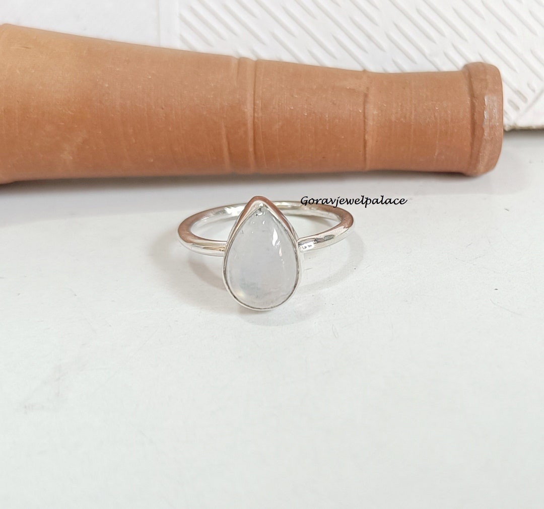 Pear Moonstone Ring: Handmade 925 Sterling Silver Worry Ring - Etsy