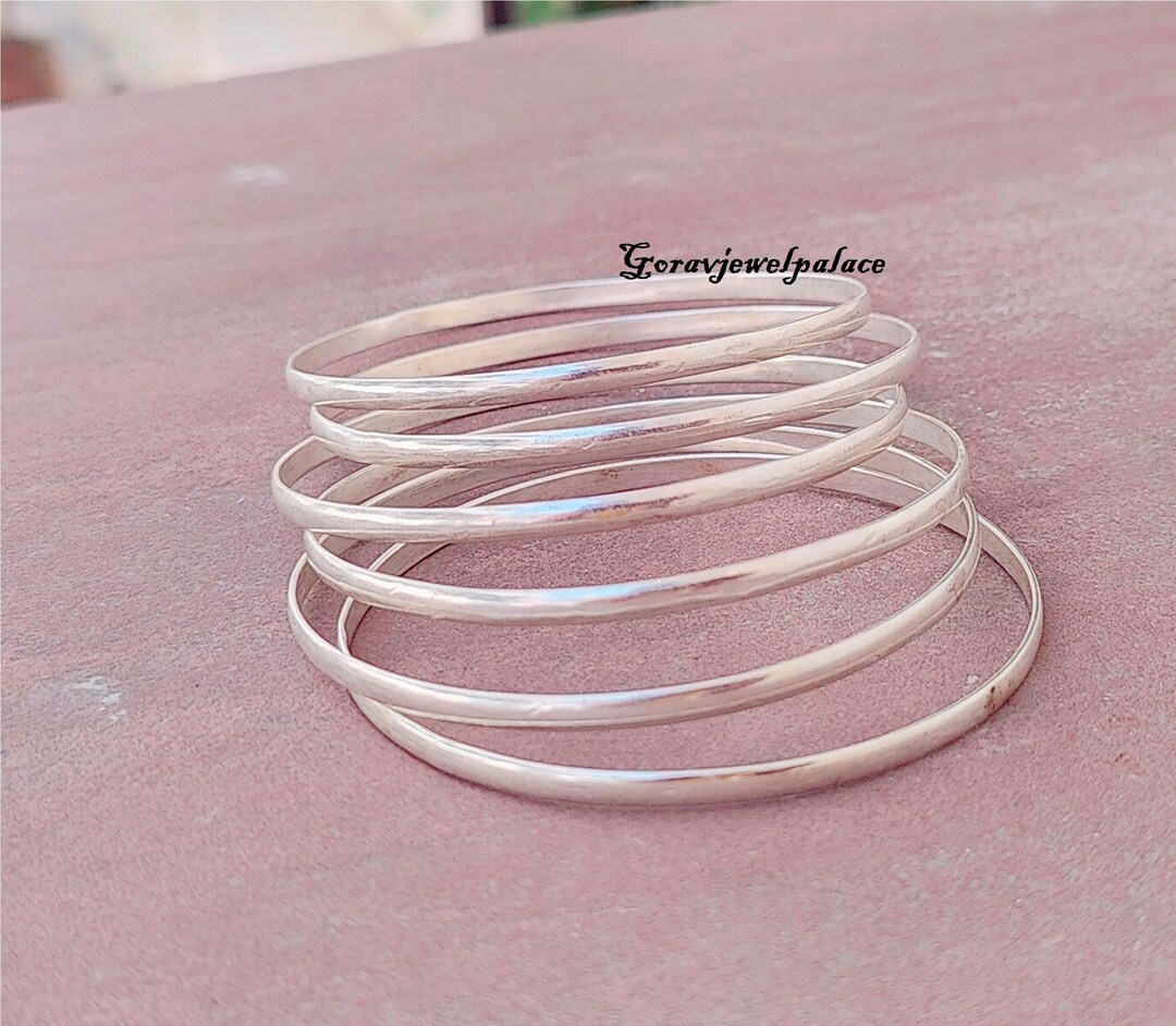 Everyday Use Bangles ~ 925 Sterling Silver Bangles~ Half Round Bangles ...