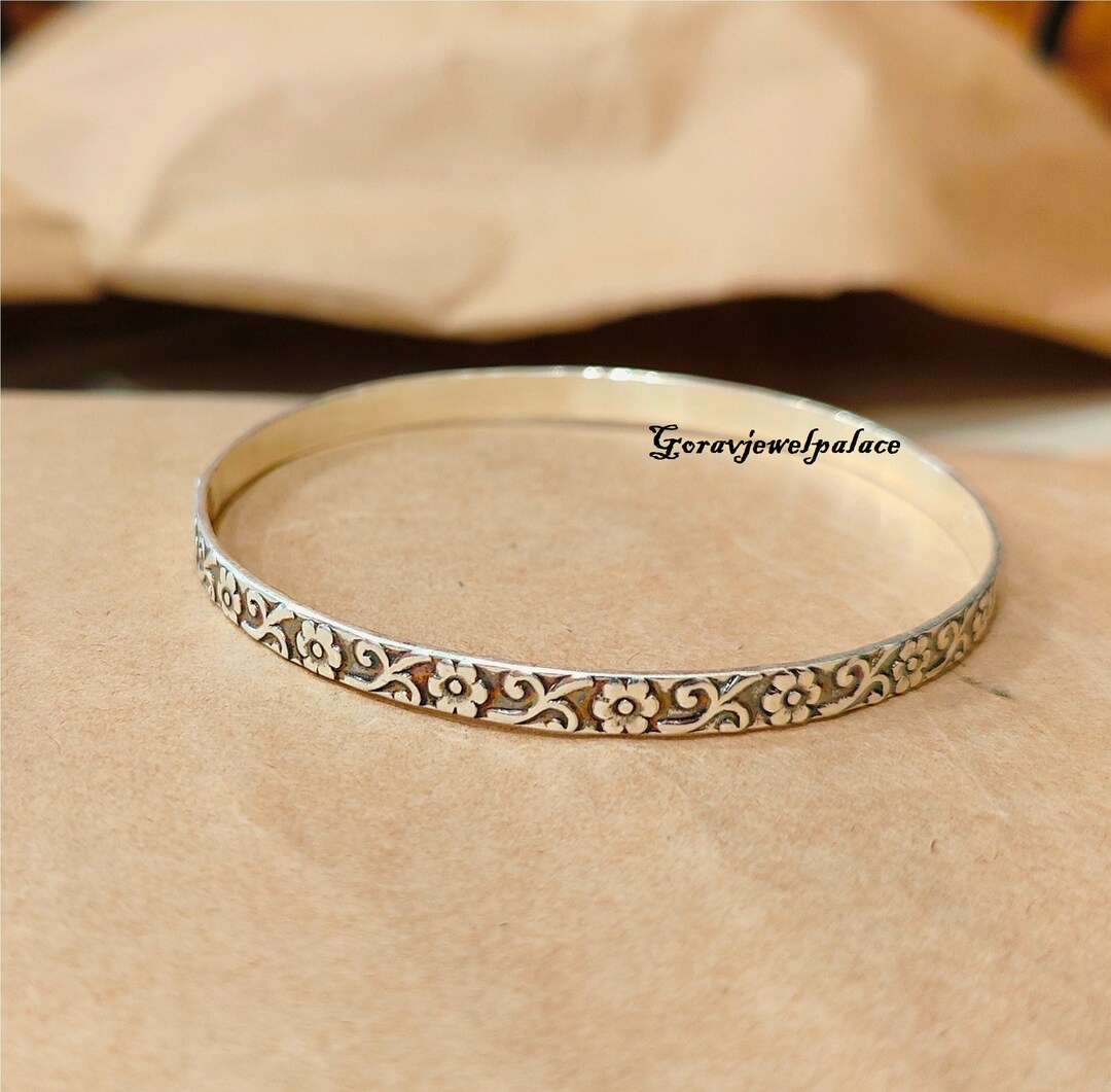 Flower Bangle~ 925 Sterling Silver Bangle~ Amazing Bangle~ Women Gift ...