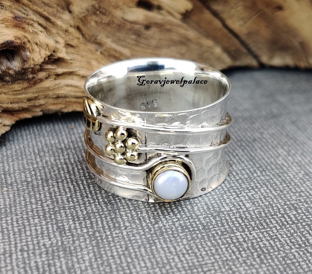 Beautiful Designer Band Ring, Pearl Ring, 925 Sterling Silver Ring ...