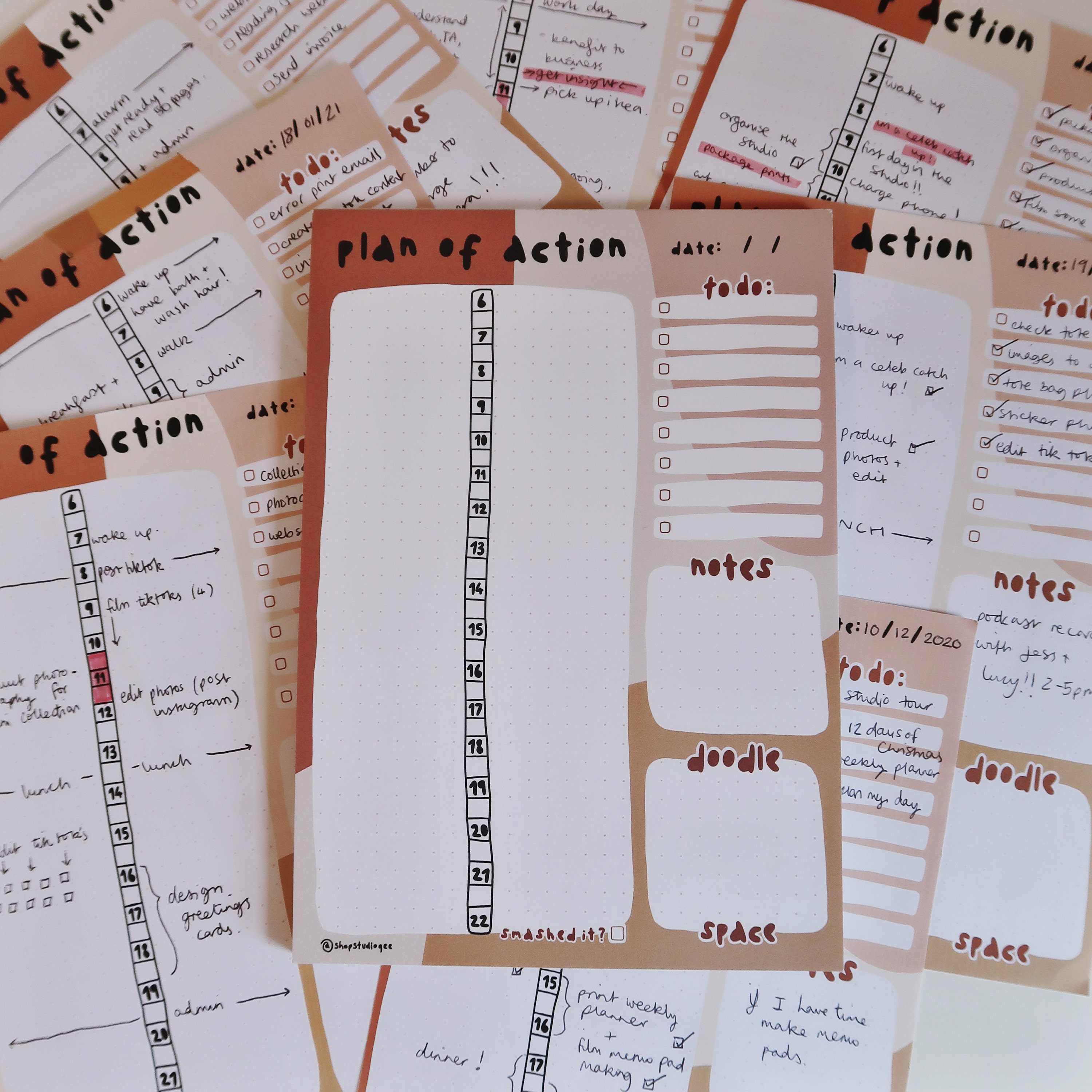 Plan of Action Daily Planner A5 Notepad Portrait Desk Pad, to Do ...