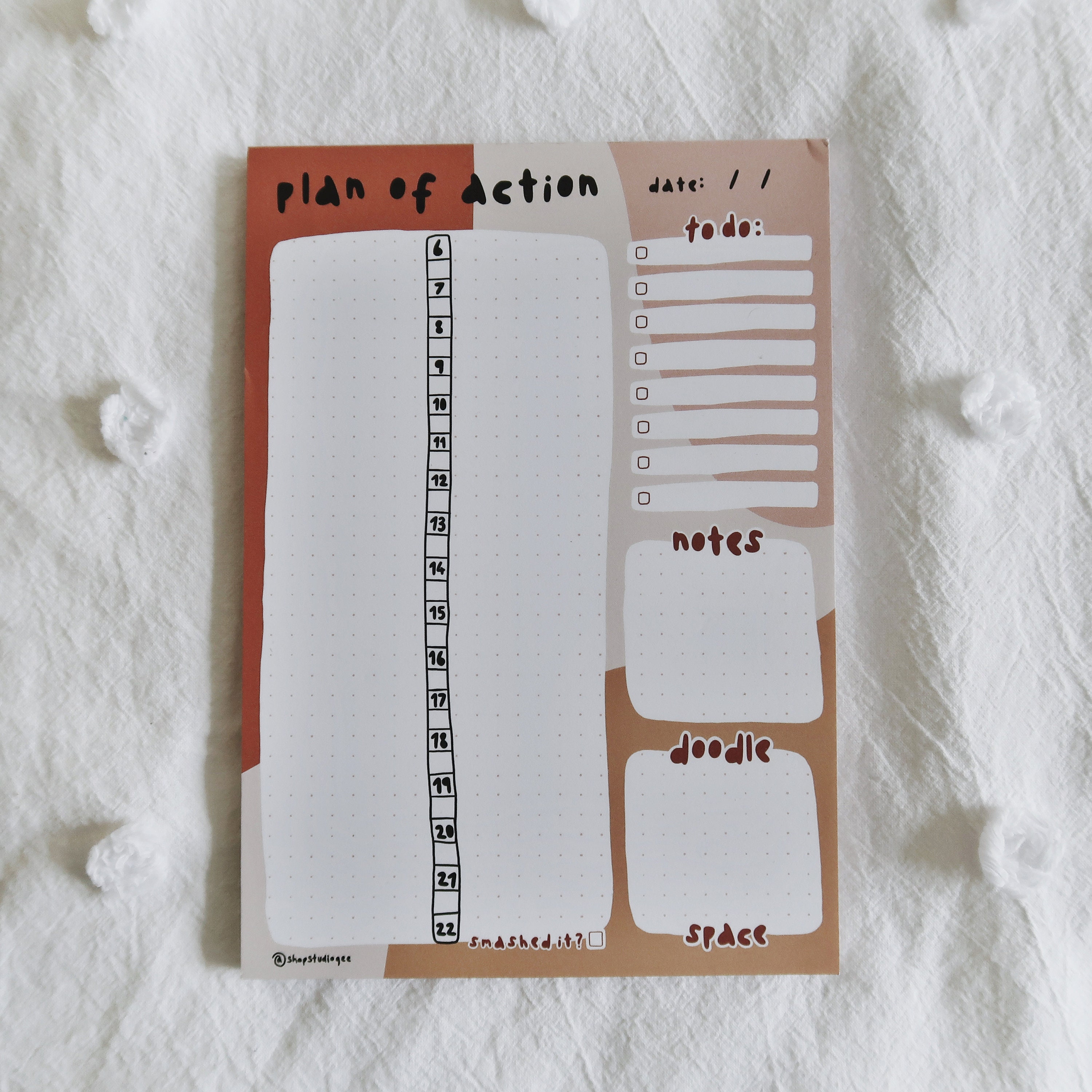 Plan of Action Daily Planner A5 Notepad Portrait Desk Pad, to Do ...
