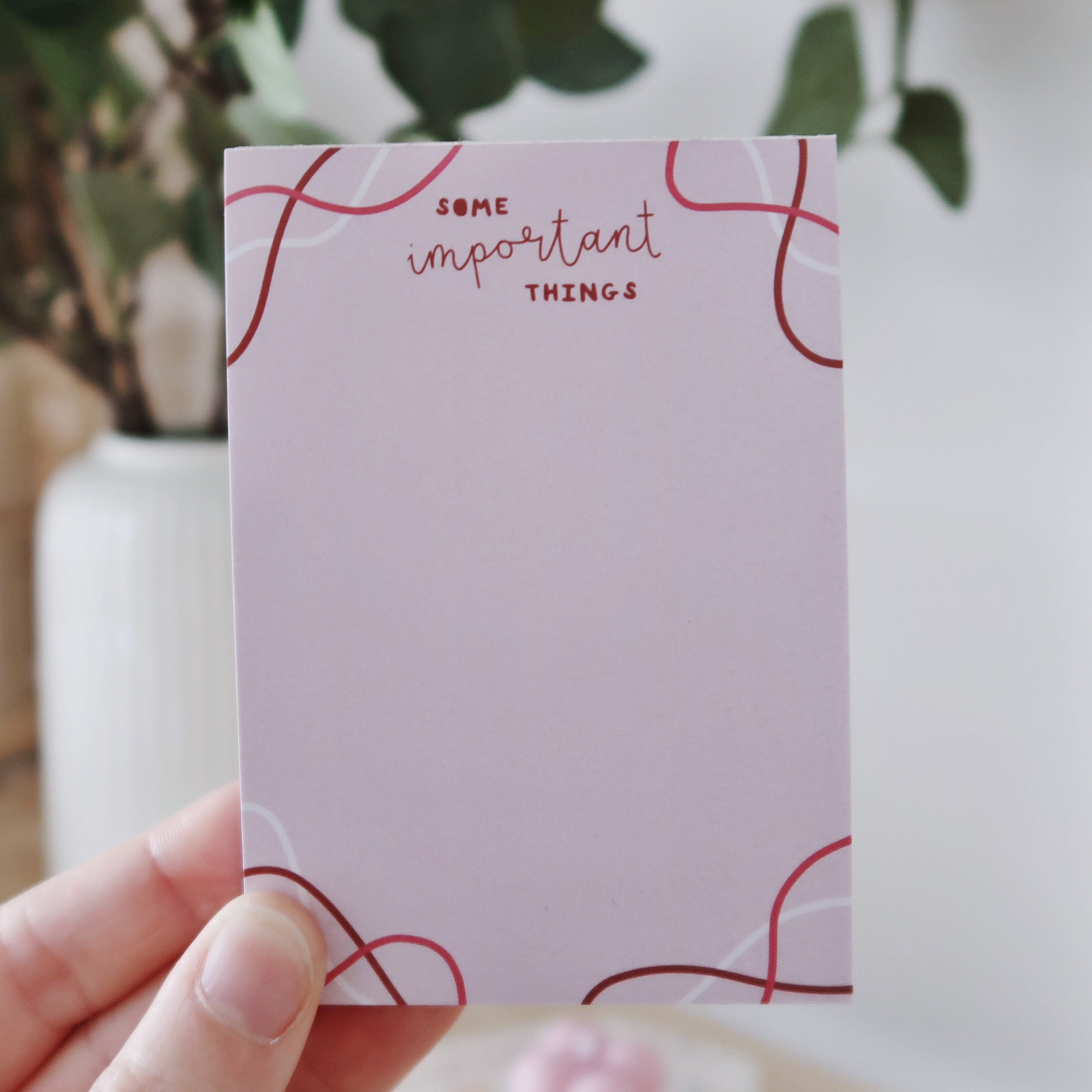 Some Important Things - A7 Notepad Portrait | Desk Pad, to Do ...
