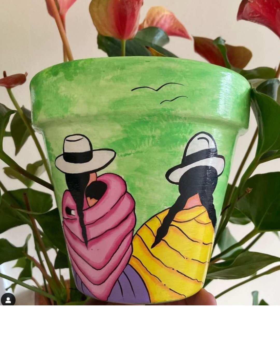 Hand Painted Latin Design Garden Pot Unique Crafts for Your Garden - Etsy