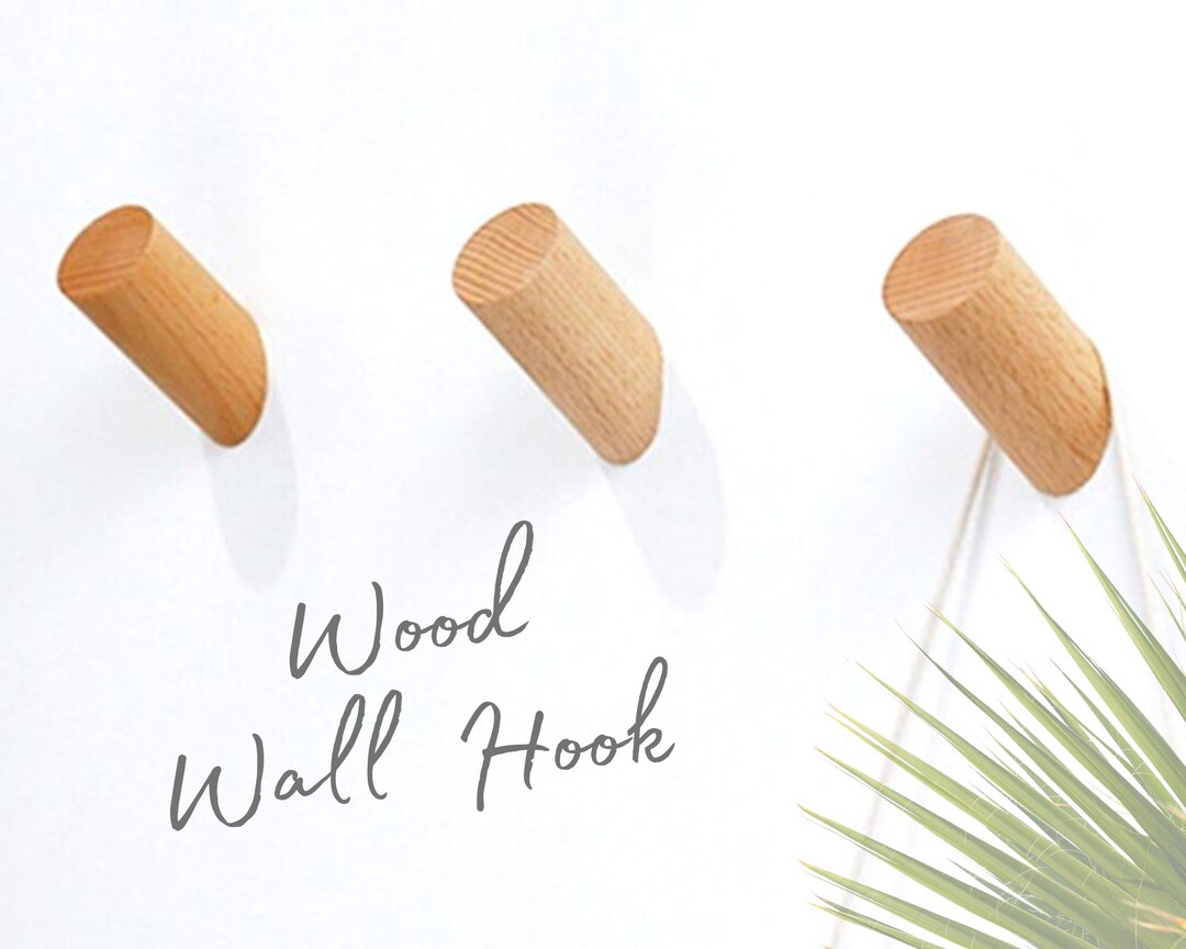 Light Wood Wall Hook Beech Wood Wall Mounted Hook Wood Towel - Etsy
