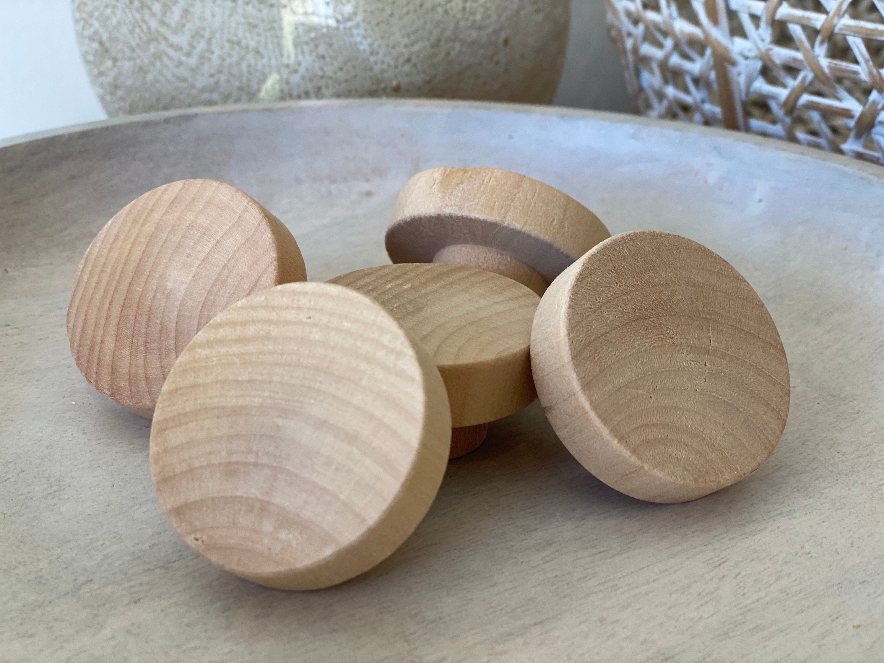 Large Natural Raw Wood Cabinet Knob , Furniture Upcycle DIY Knob ...