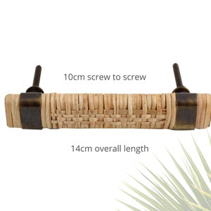 Rattan Cabinet Handle, Wood Rattan Furniture Pull, Coastal Handles ...