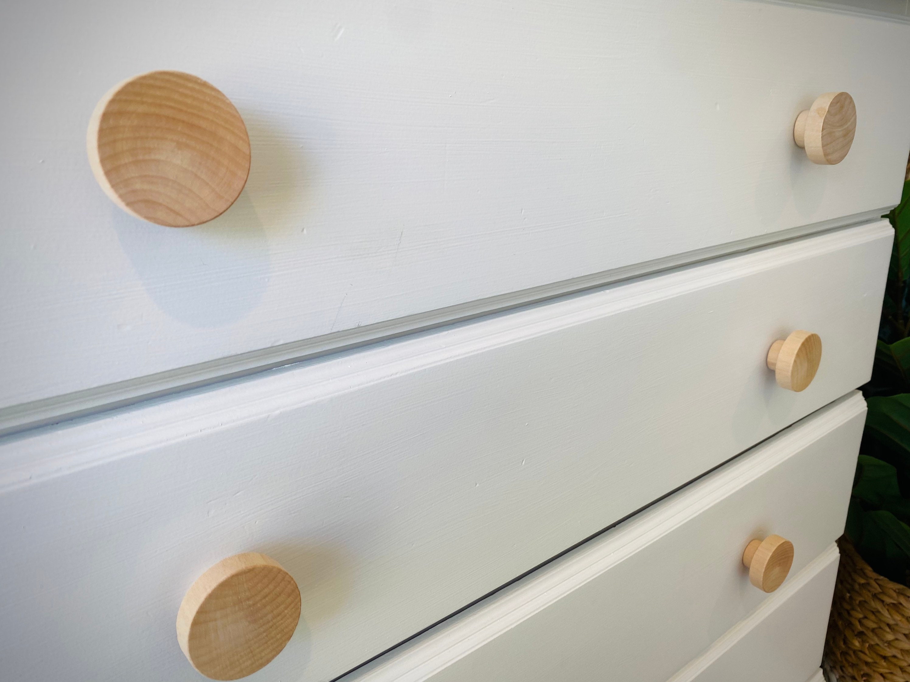 Large Natural Raw Wood Cabinet Knob , Furniture Upcycle DIY Knob ...