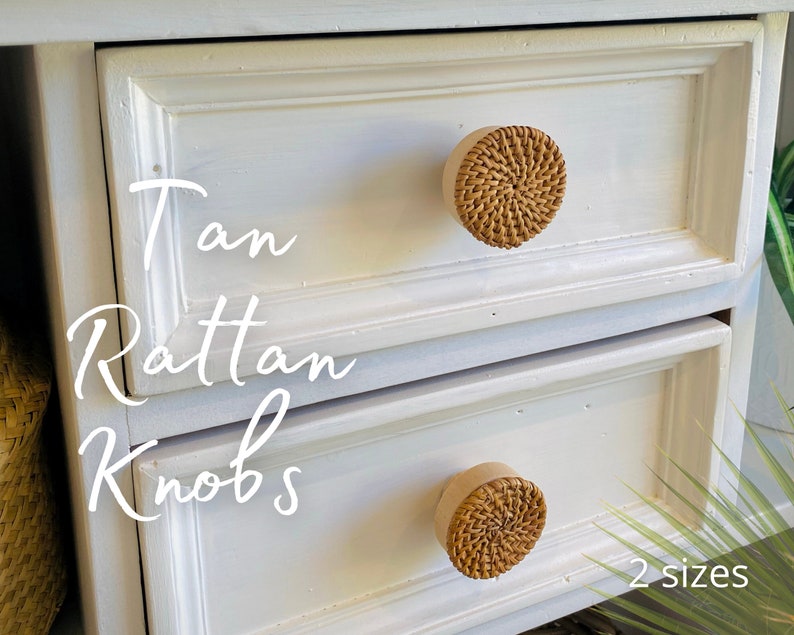 Rattan Knob, Rattan Handle, Furniture Knobs, Cabinet Hardware, Boho ...