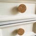 Cork Wood Knob, Round Wooden Furniture Knob, Cork Dresser Handle ...