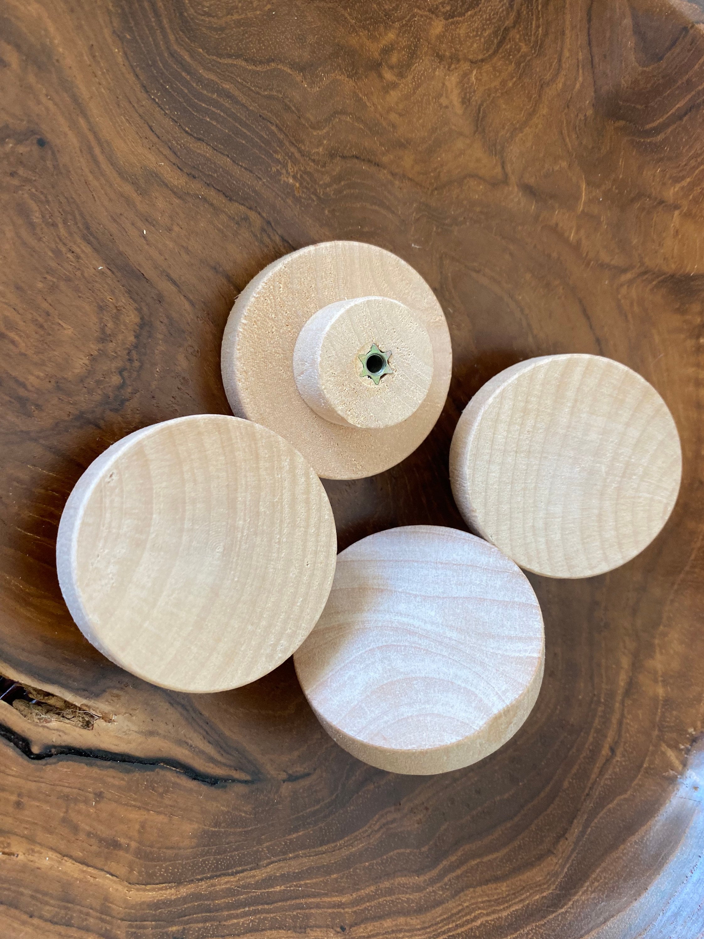 Large Natural Raw Wood Cabinet Knob , Furniture Upcycle DIY Knob ...
