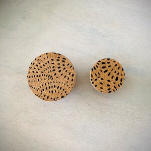 Cork Wood Knob, Round Wooden Furniture Knob, Cork Dresser Handle ...