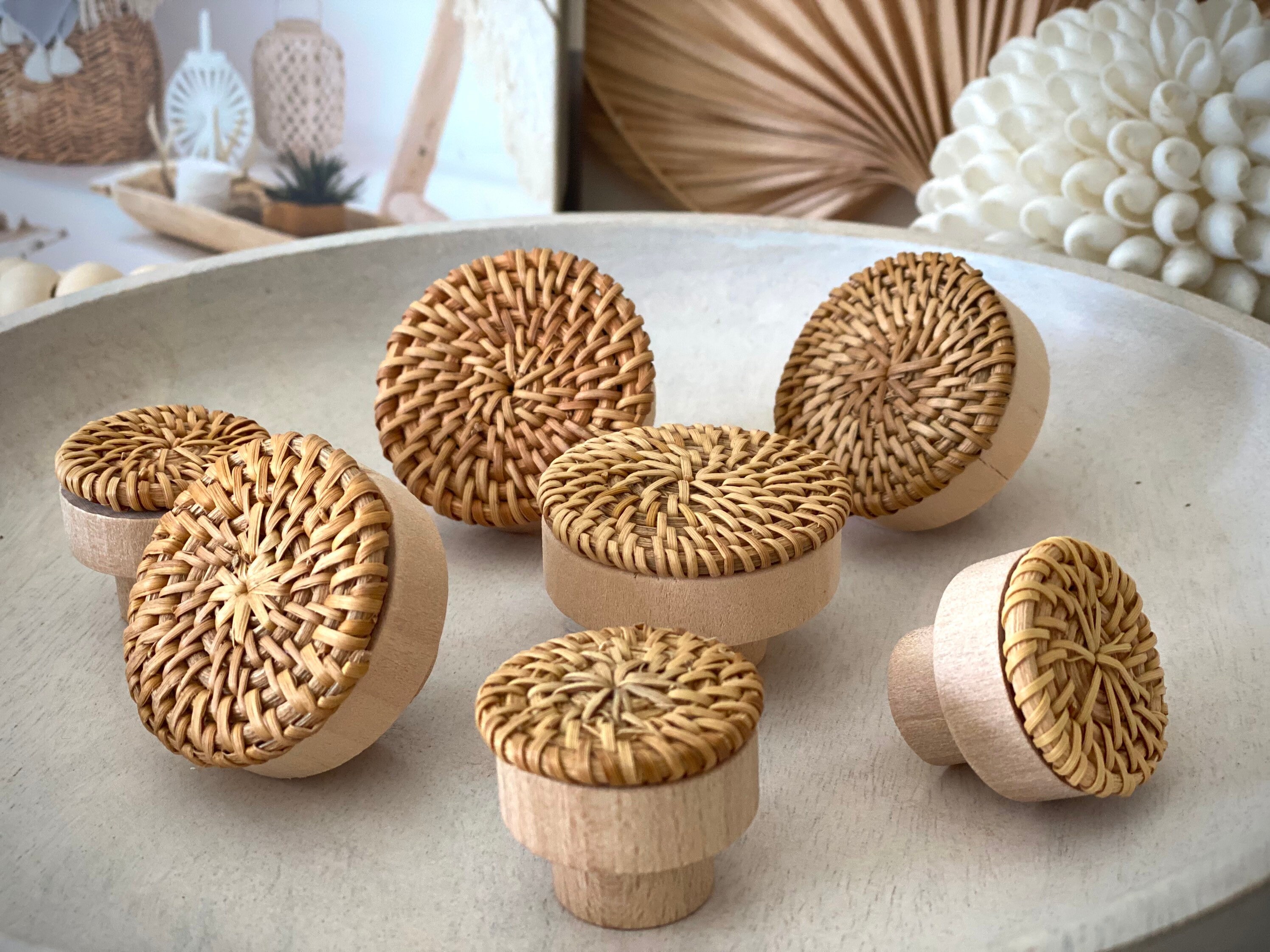 Rattan Knob Rattan Handle Furniture Knobs Cabinet Hardware - Etsy Australia
