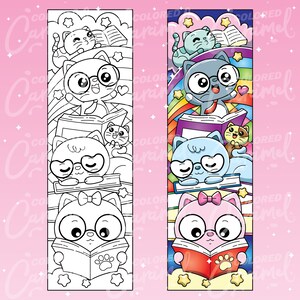Kawaii Doodle Coloring Bookmarks, Printables Instant Digital Download ...