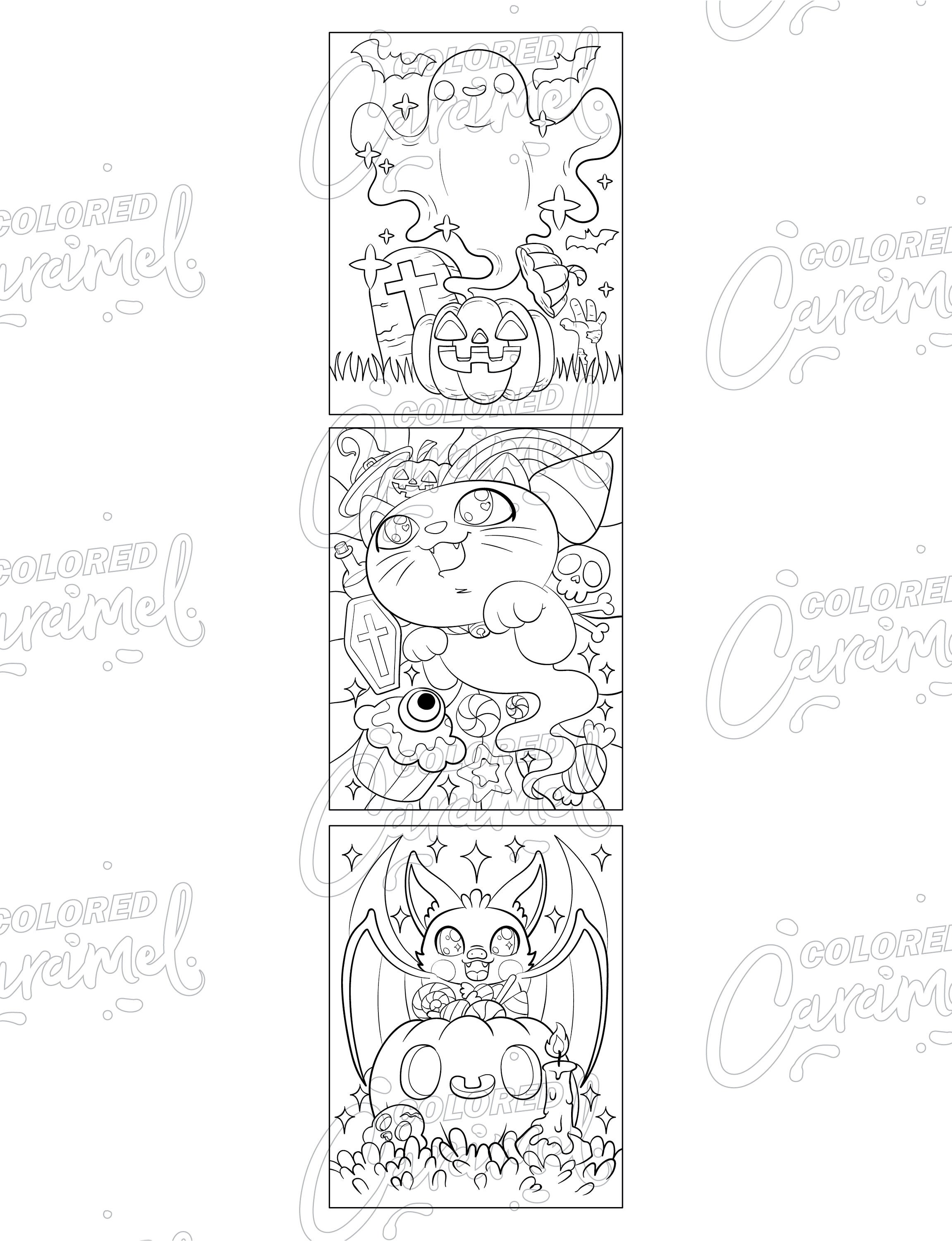 Kawaii Pastel Goth Halloween Coloring Book Digital Download - Etsy
