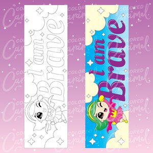 Kawaii Chibi Girls Coloring Bookmarks, Printables Instant Digital ...