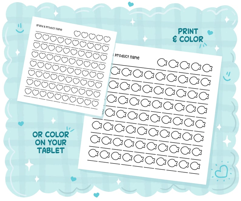 Blank Color Swatch Charts, Instant Download Printable Digital PDF ...