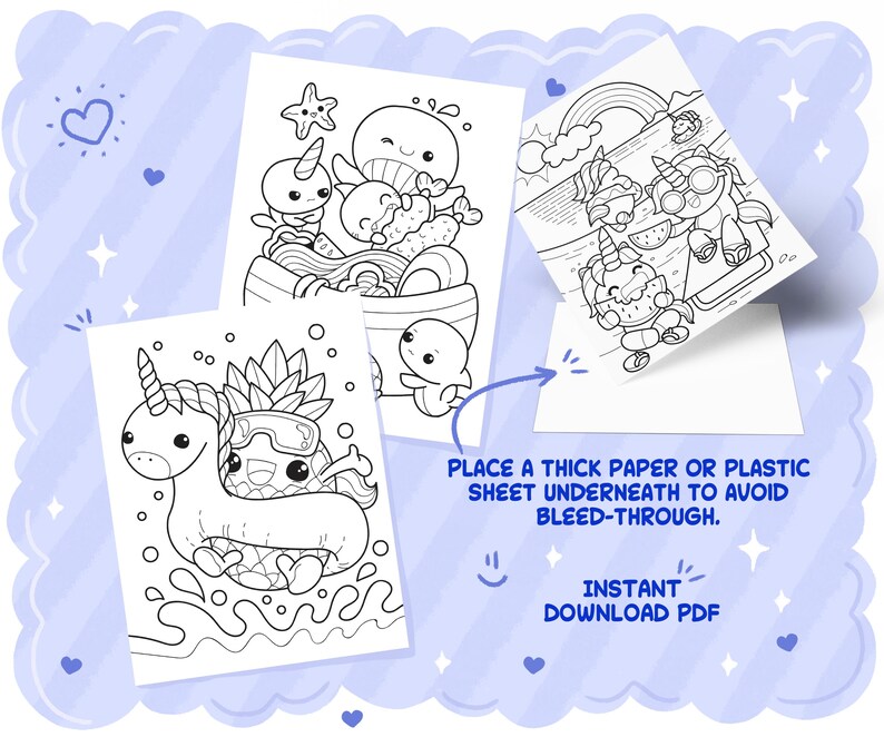 Kawaii Coloring Book Printable Instant Download Digital PDF, Color ...