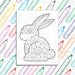 Easter Coloring Page Digital Download PDF With Cute Bunny, Mandalas and ...