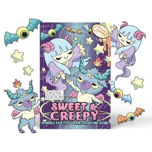 Kawaii Pastel Goth Halloween Coloring Book Digital Download - Etsy