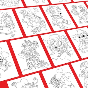 Zombie in Love Coloring Book, Printable Digital PDF Instant Download ...