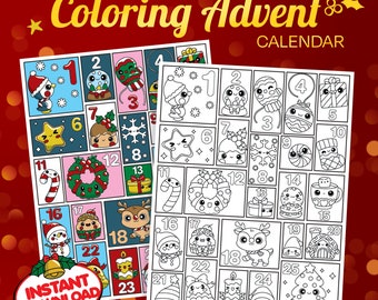 Advent Calendar Woodland Animal Cuties Coloring Page Instant Download ...