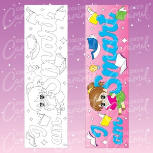 Kawaii Chibi Girls Coloring Bookmarks, Printables Instant Digital ...