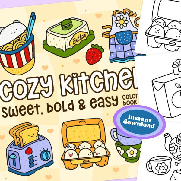 Cozy Bold and Easy Coloring Pages - Etsy