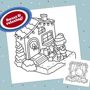 Christmas Coloring Pages, 40 Cute and Cozy Holiday Illustrations ...