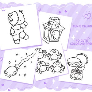Halloween Coloring Book, Cute, Spooky Printable Instant Digital ...