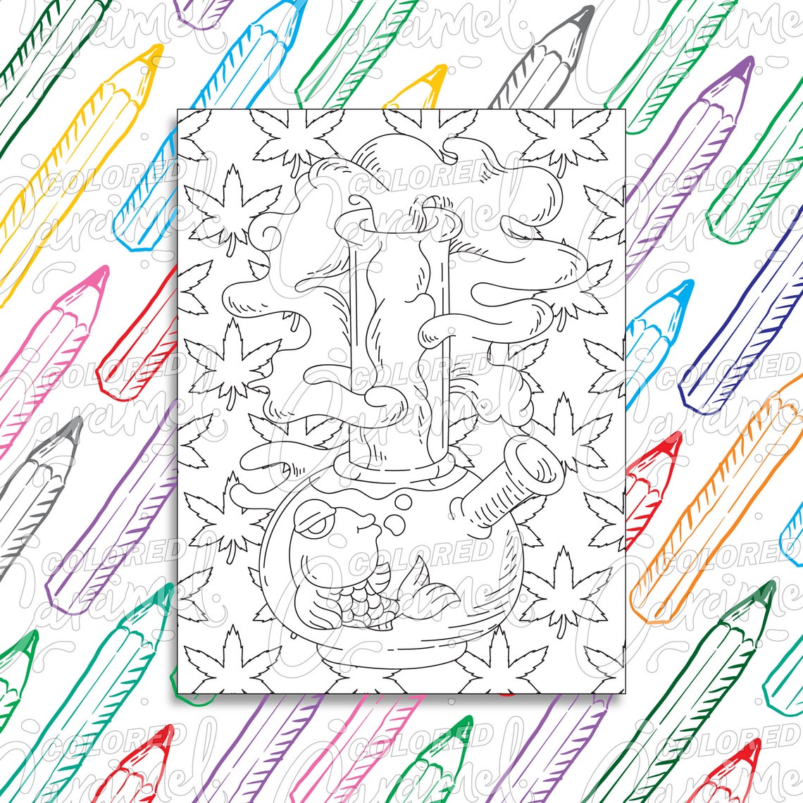 Stoner Coloring Page Digital Download PDF Trippy Funny and | Etsy