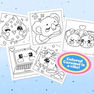Easy, Bold, Cute Kawaii Coloring Book, Printable Instant Digital ...