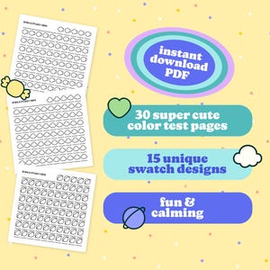 Blank Color Swatch Charts, Instant Download Printable Digital PDF ...