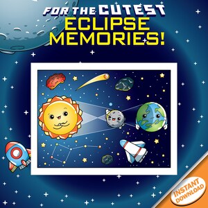 Total Solar Eclipse April 8 2024 Coloring Page for Kids, Cute Printable ...