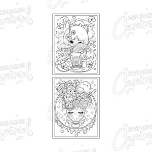 Cute Kawaii Coloring Book Printable PDF Instant Digital Download, Fun ...