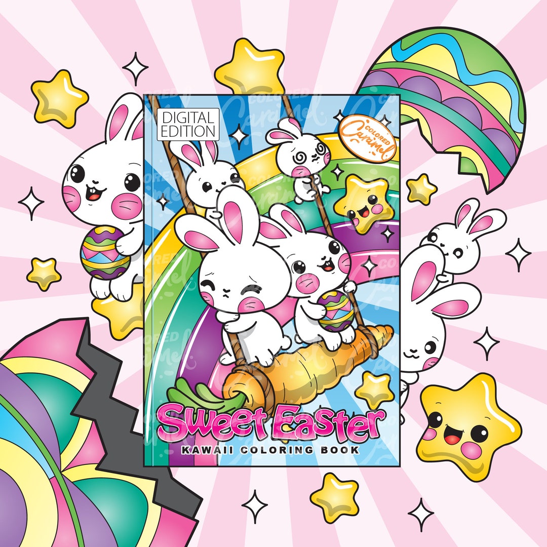 Kawaii Easter Coloring Book, Printable Instant Digital Download PDF ...