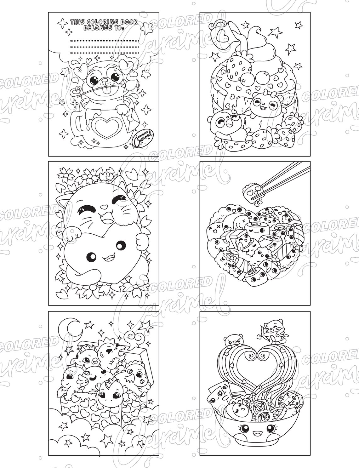 Cute Valentines Kawaii Coloring Book Printable PDF Download - Etsy