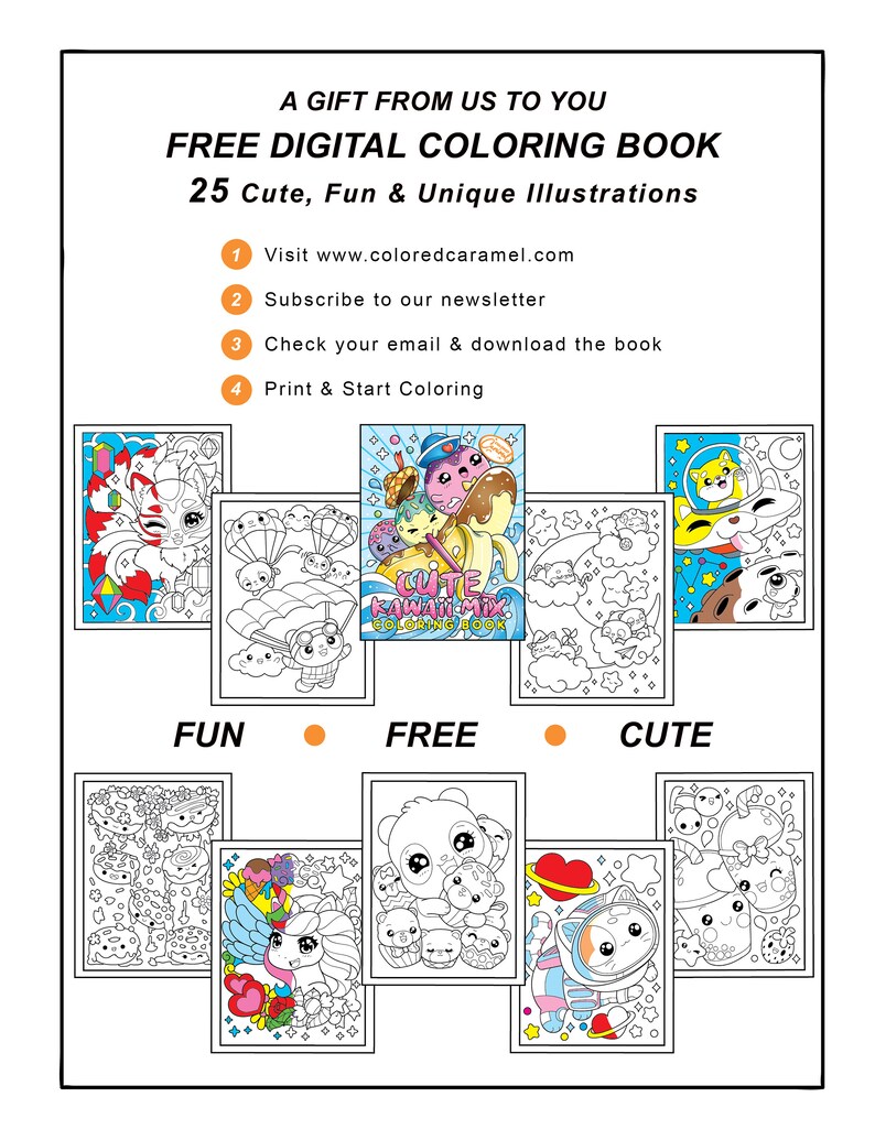 Cute Valentines Kawaii Coloring Book Printable PDF Download - Etsy